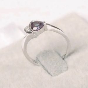 Jewelry | Silver Triangle Cut Alexandrite Diamond Gemstone Ring | Poshmark